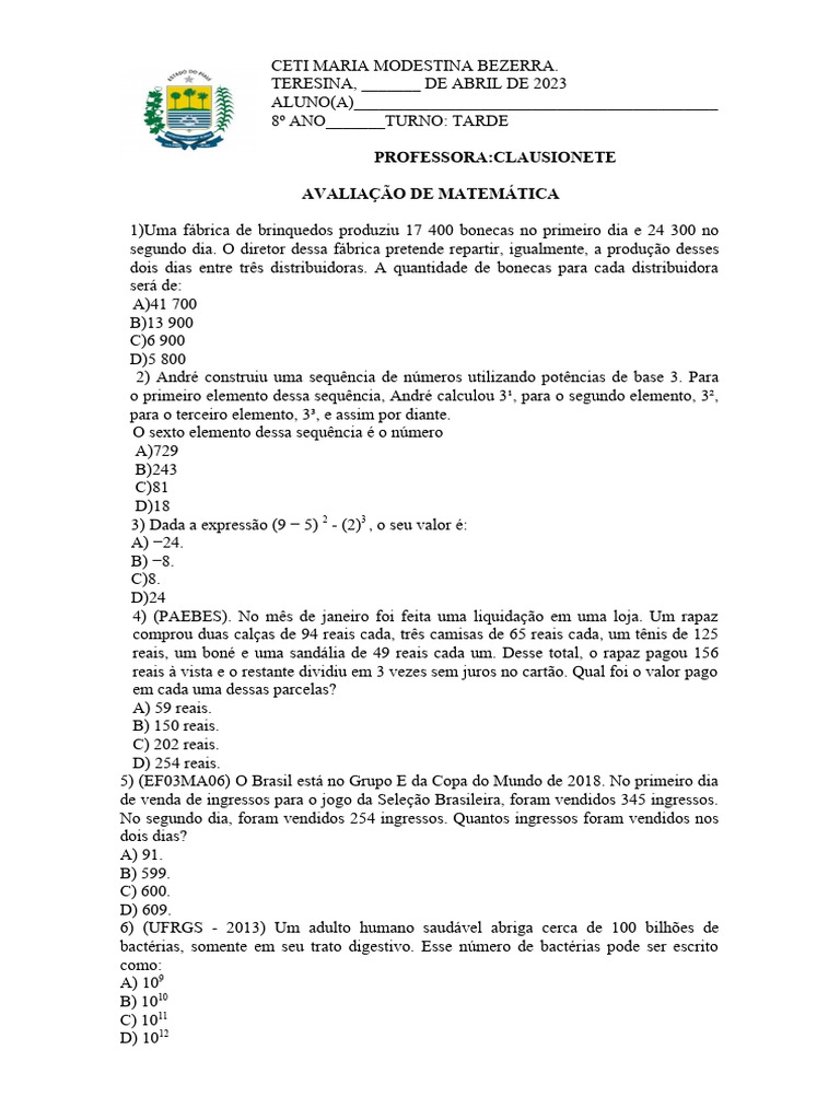 Ceti Maria Modestina Bezerra - Formatada | PDF