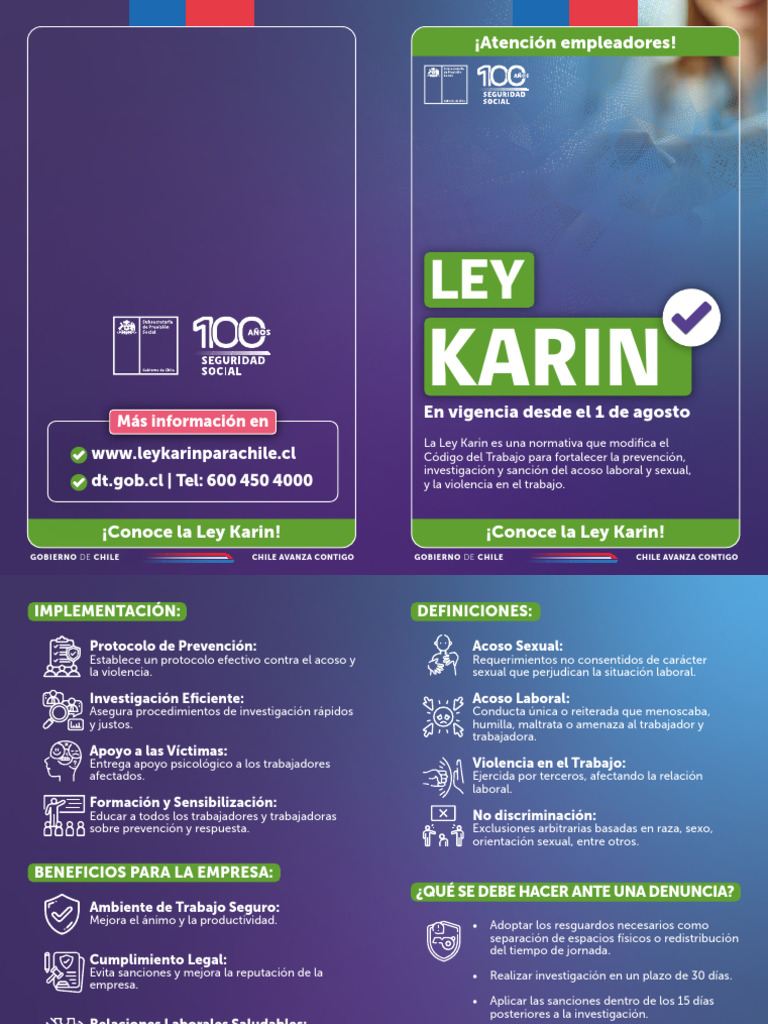 Diptico Ley Karin Empleadores Web | PDF | Acoso sexual | Violencia