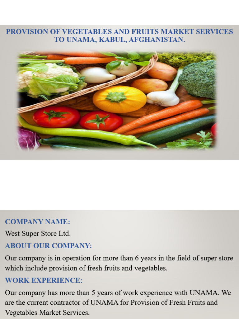 Vegetables and Fruits | PDF | Vegetables | Supply Chain