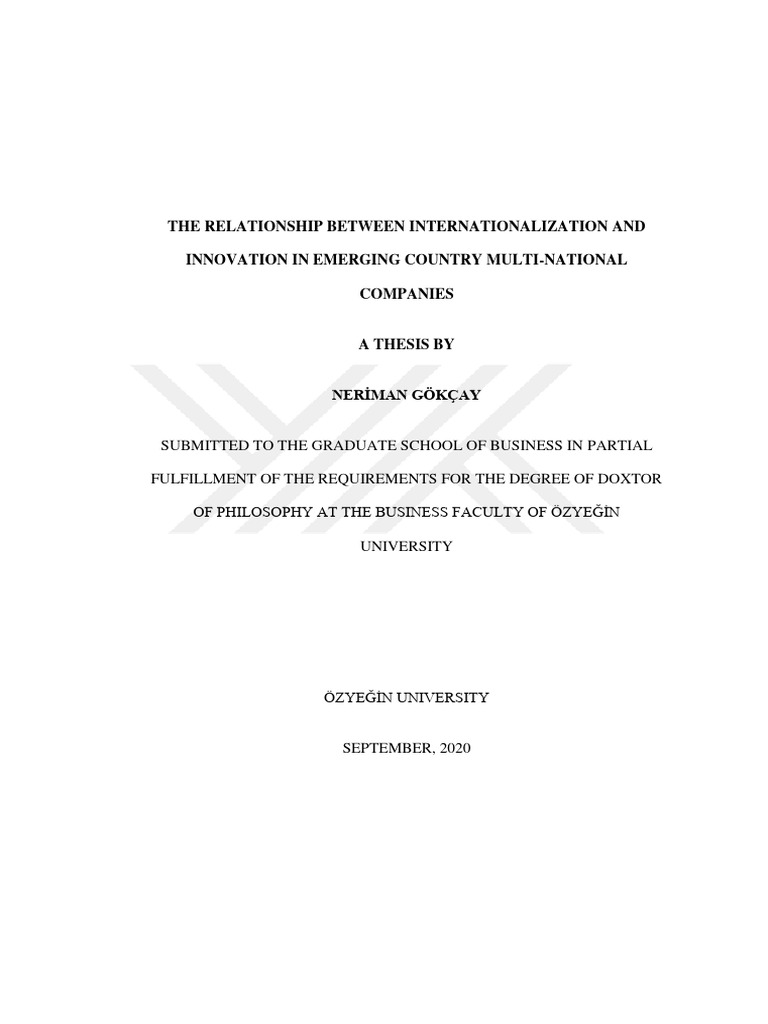 Innovation and Internationalization in EMNCs | PDF ...