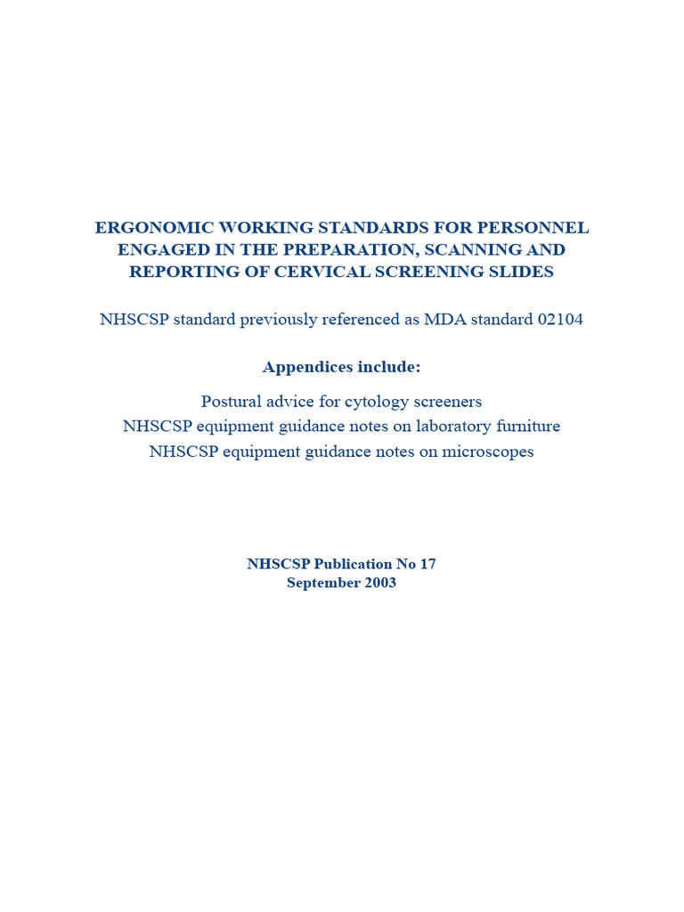 NHSCSP 17 | PDF | Chair | Cytopathology