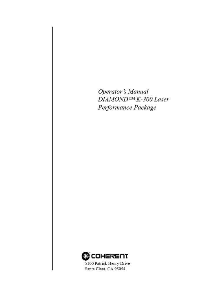 Diamond K300 PP 1048128 RevAA | PDF | Laser | Vacuum Tube