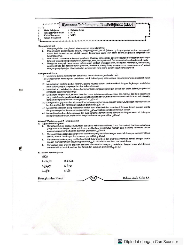 Modul Ajar Bhs. Arab | PDF
