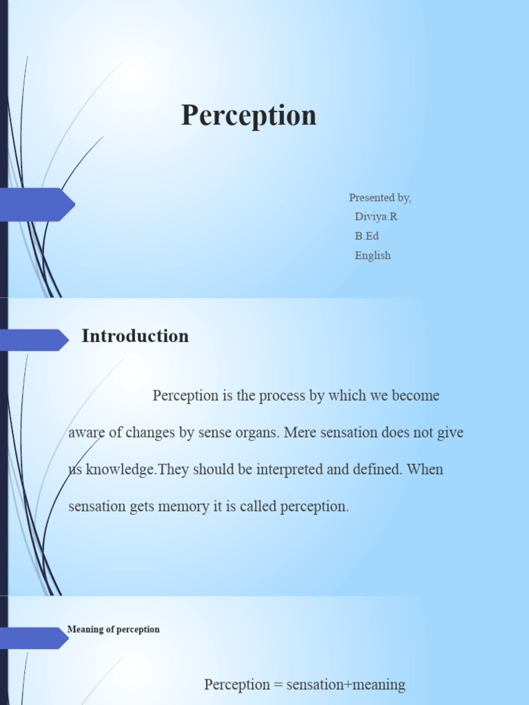 Perception | PDF | Perception | Senses