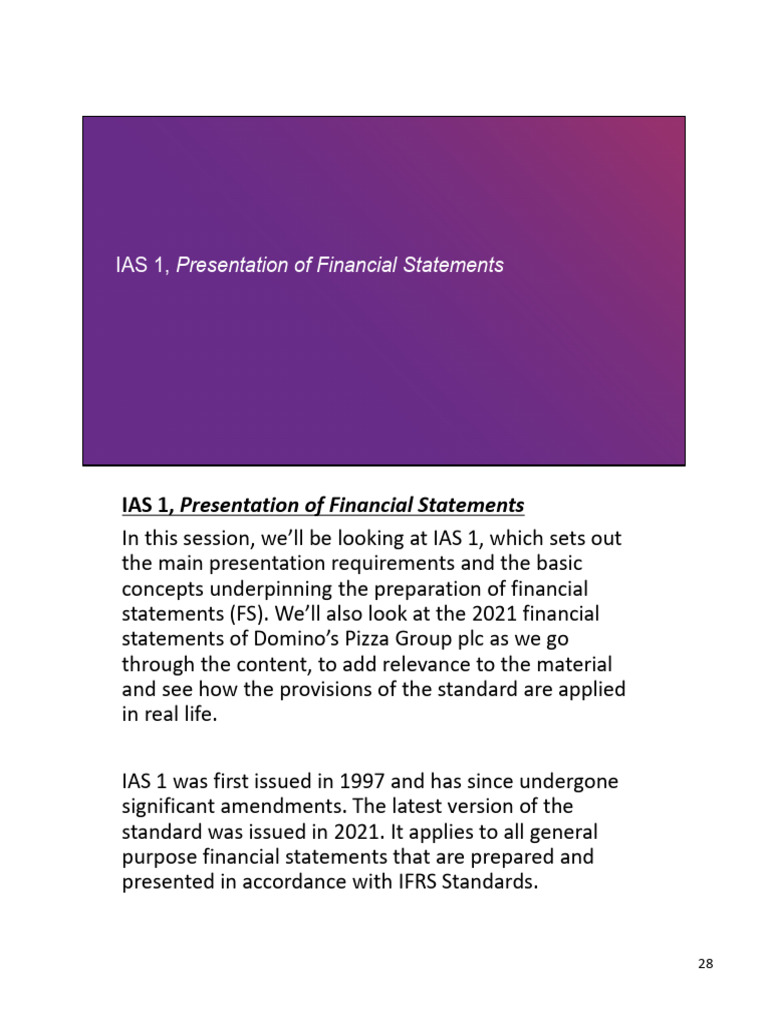 IAS 1 Financial Statement Presentation Guide | PDF | International ...