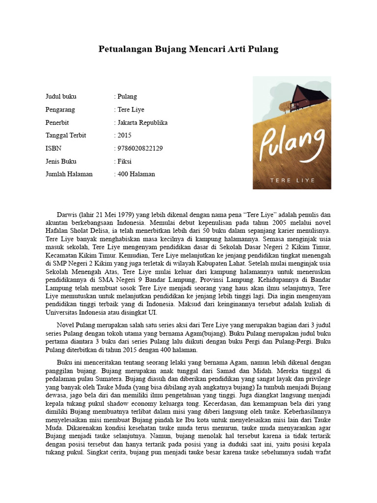 Resensi Buku Pulang | PDF