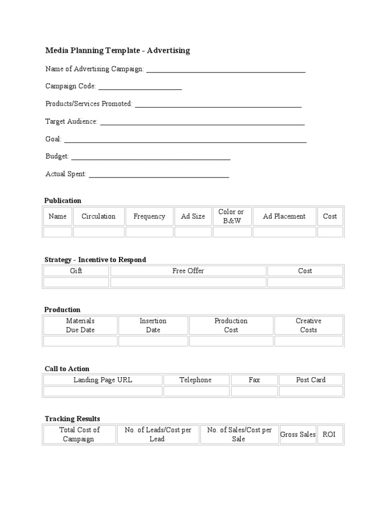 Media Planning Template | PDF