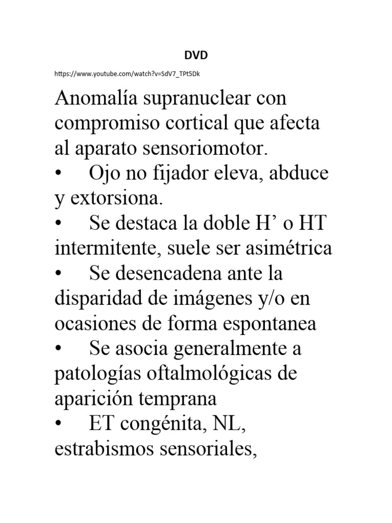 Resumen DVD y DHD | PDF | Enfermedades y trastornos | Especialidades Medicas