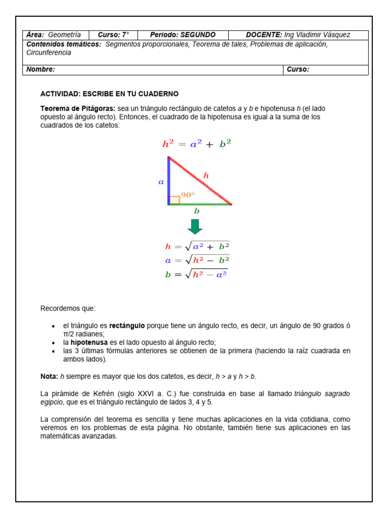 Guia #2 Geometria 7° | PDF | Triángulo | Geometría Elemental