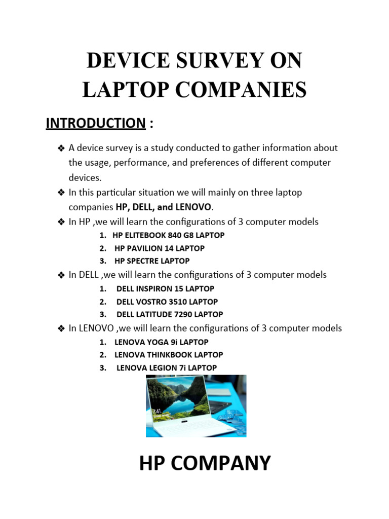 LAPTOPS | PDF | Lenovo | Hewlett Packard