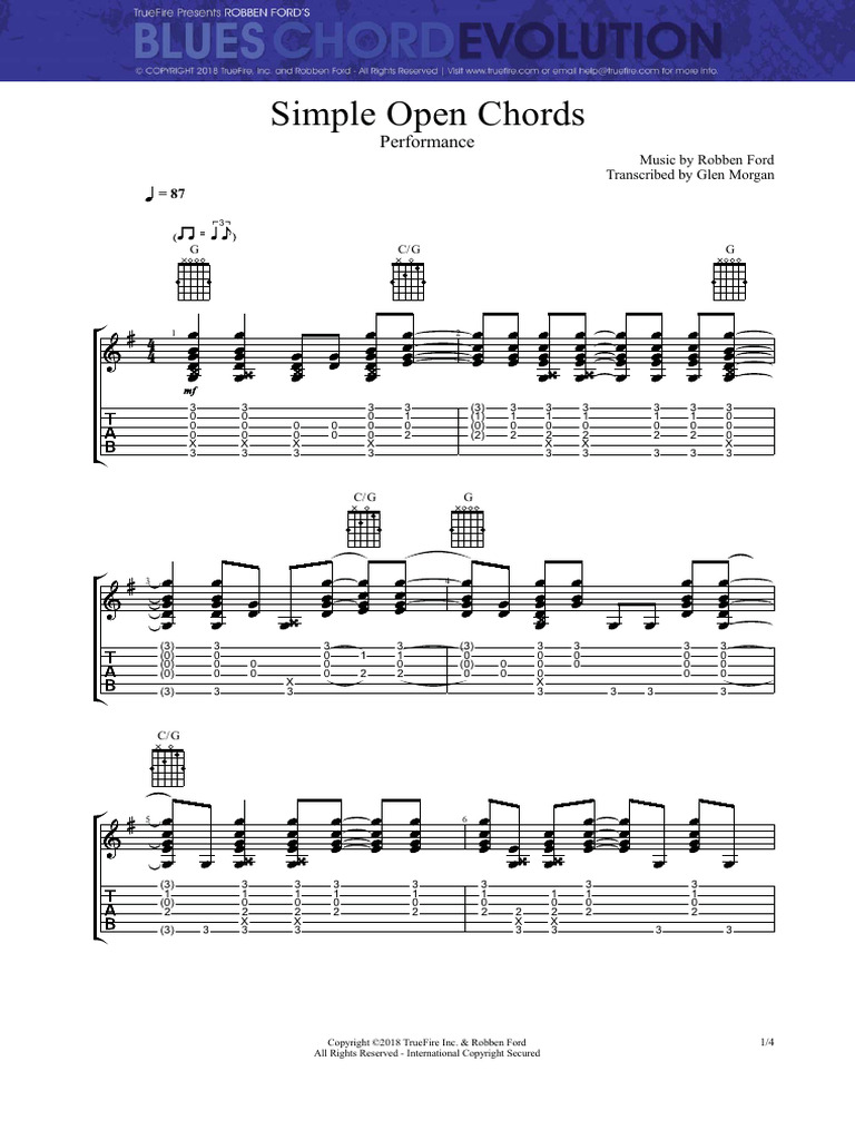 Simple Open Chords - Performance | PDF