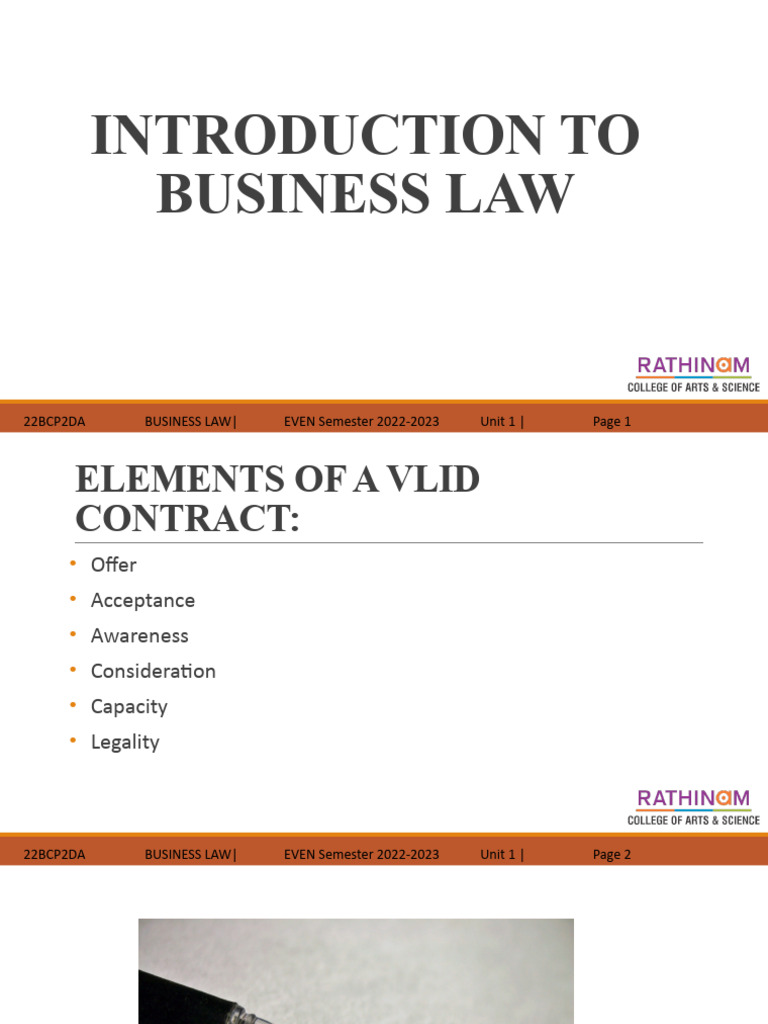 Introduction To Business Law Ppt4-1 | PDF | Offer And Acceptance | Consideration