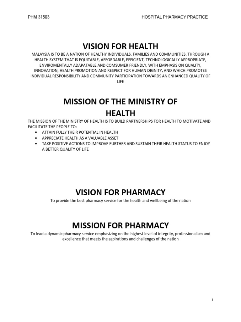 HOSPITAL PHARMACY PRACTICE NOTES_FOR HOSPITAL ATTACHMENT (1) | PDF ...