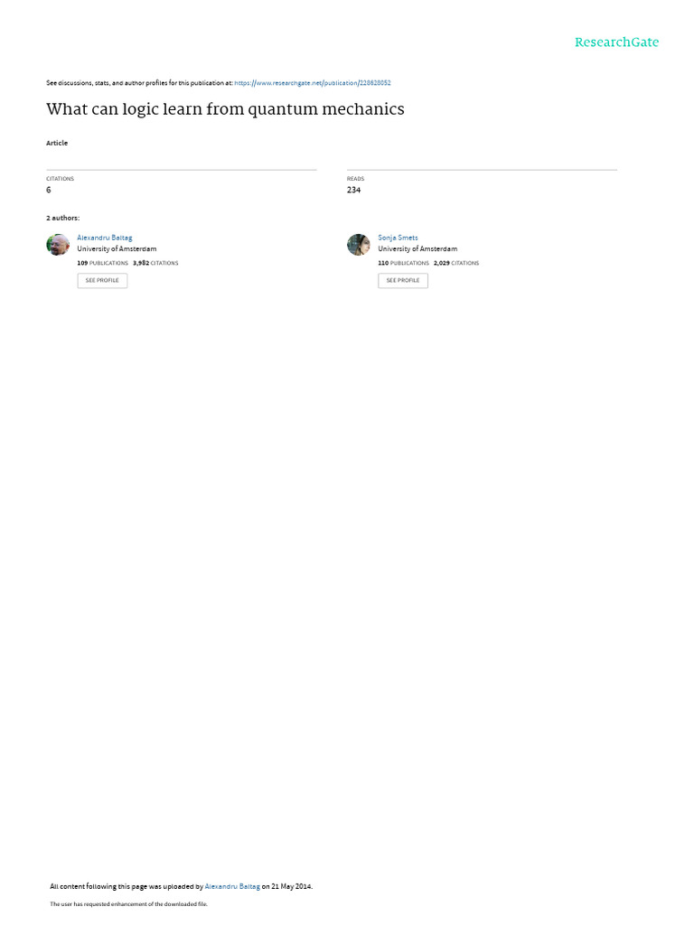 What Can Logic Learn From Quantum Mechanics | PDF | Logic ...