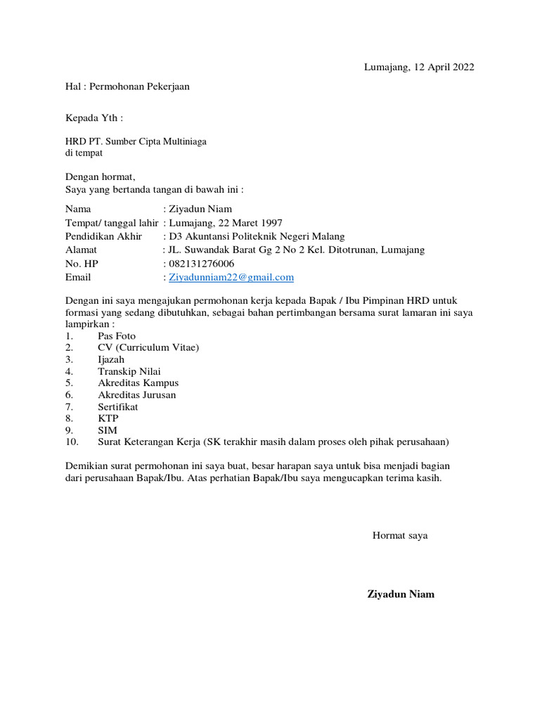 CV 3 | PDF | Karier & Perkembangan