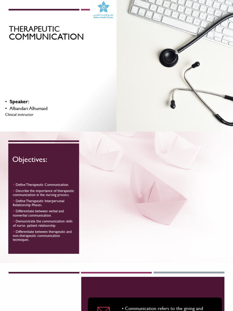Theraputic Communication | PDF | Communication | Interpersonal ...
