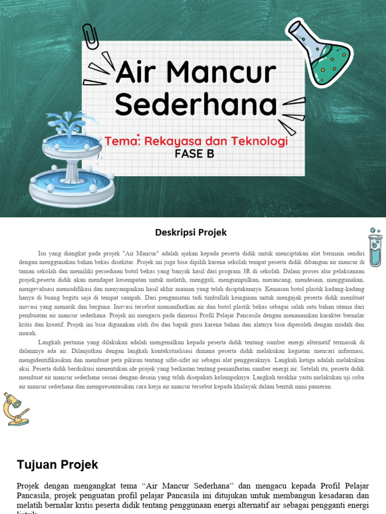 Modul Projek - Air Mancur Sederhana - Fase B | PDF