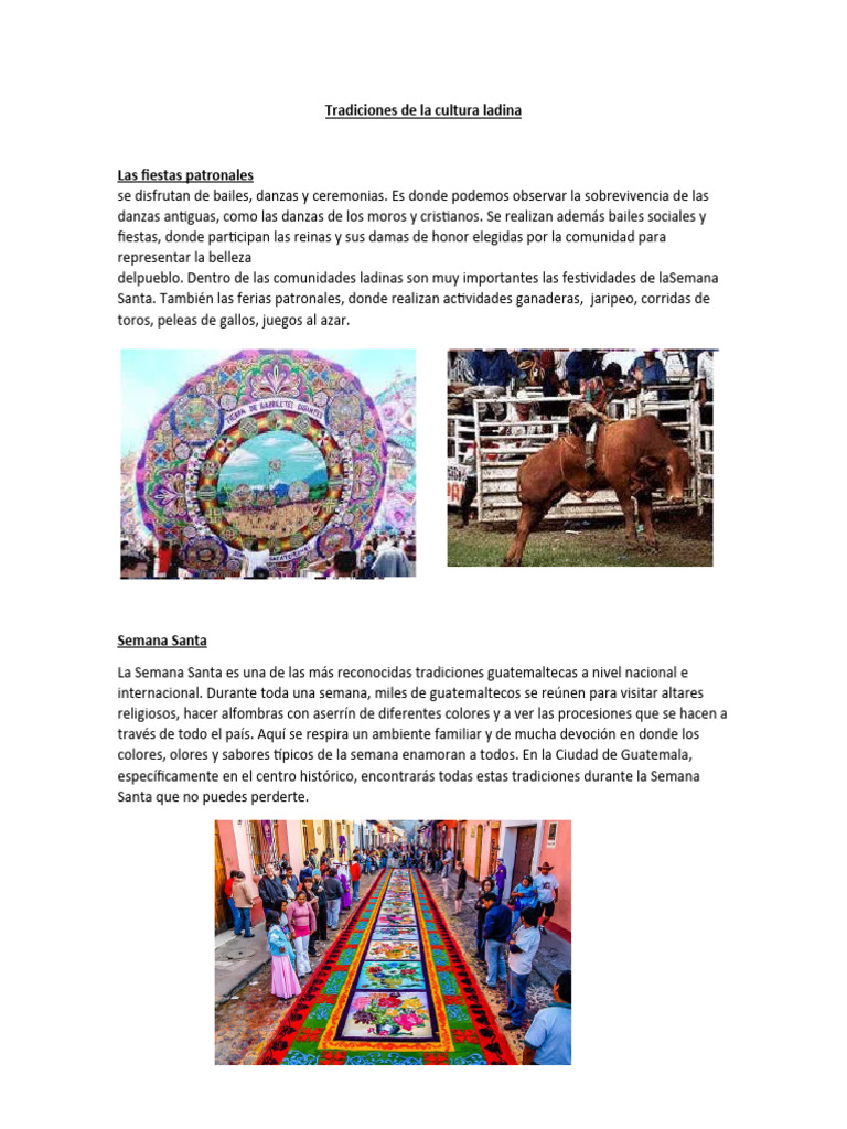 Tradiciones de La Cultura Ladina | PDF