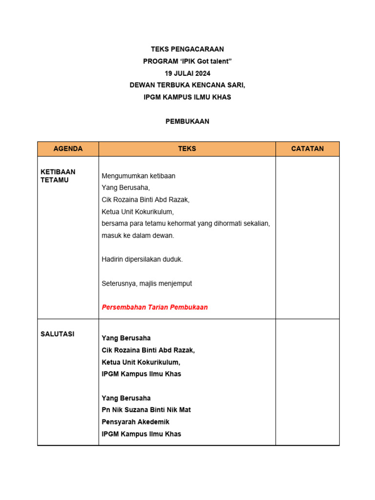 Program IPIK Got Talent 2024 | PDF