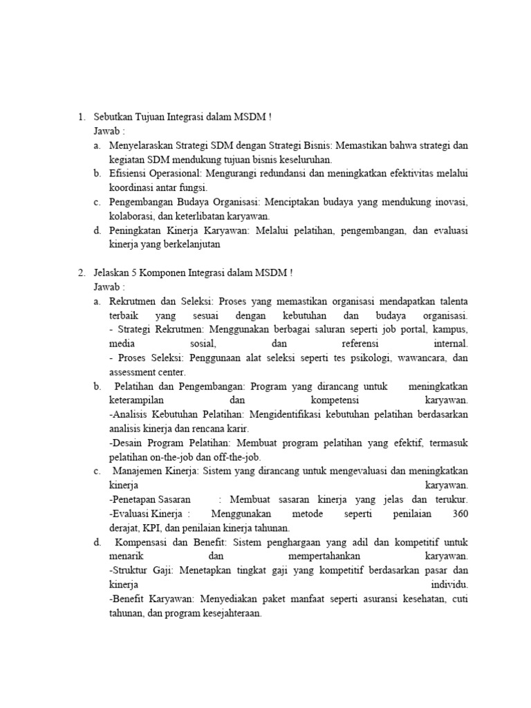 Soal Dan Jawaban UAS MSDM | PDF