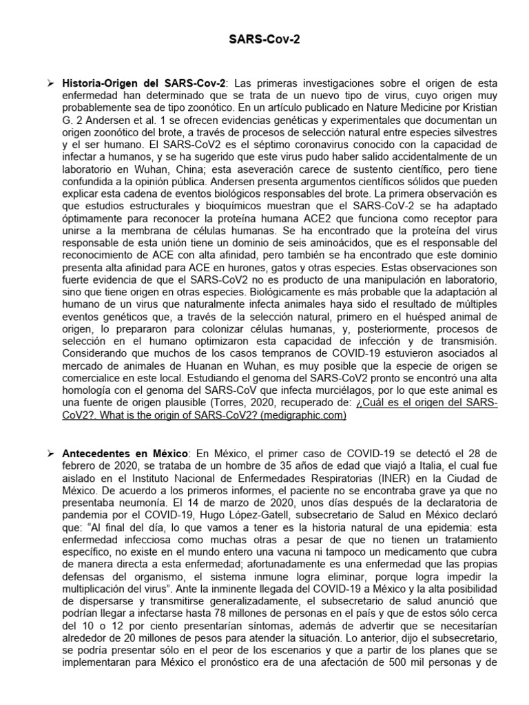 Origen y Transmisión del SARS-CoV-2 | PDF | Virus | Microbiología