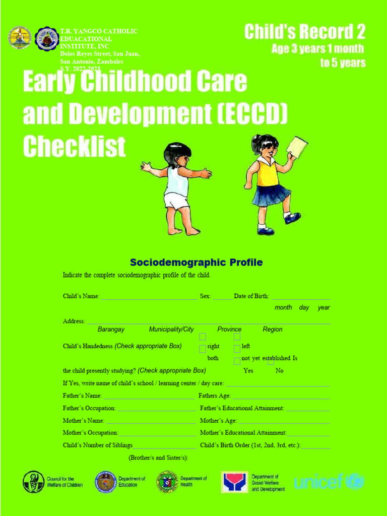 ECCD Checklist | PDF | Shape | Sibling