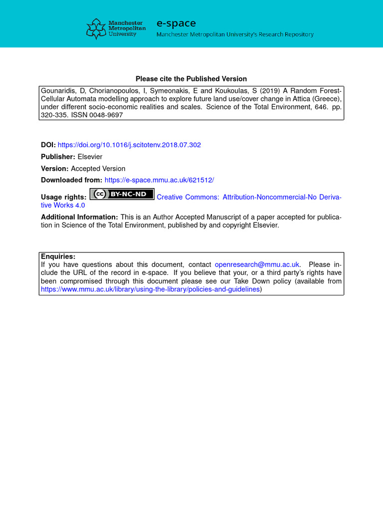 STOTEN LUCmodelling Manuscript Final Version | PDF | Sensitivity Analysis | Simulation