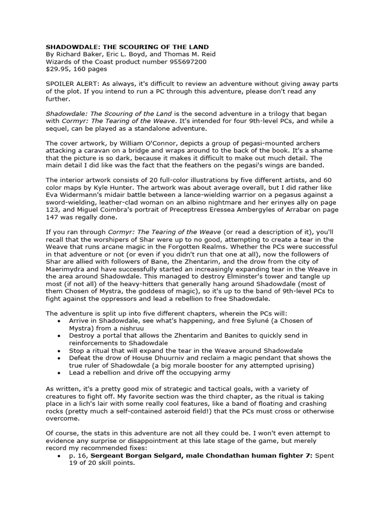 SHADOWDALE | PDF | Forgotten Realms | Gary Gygax Games