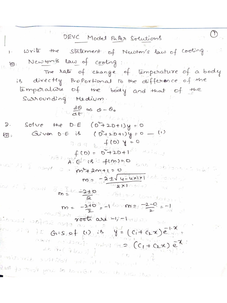 Model Paper Solutions | PDF