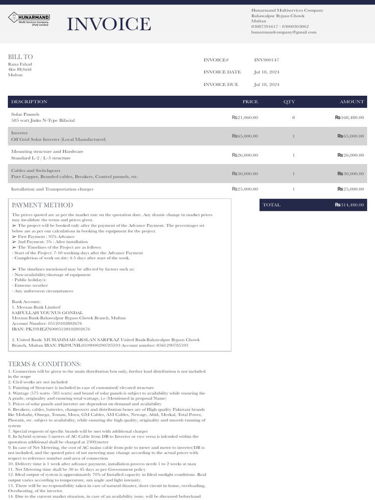 Off Grid Solar System Proposal For MR Fahad | PDF | Photovoltaics ...