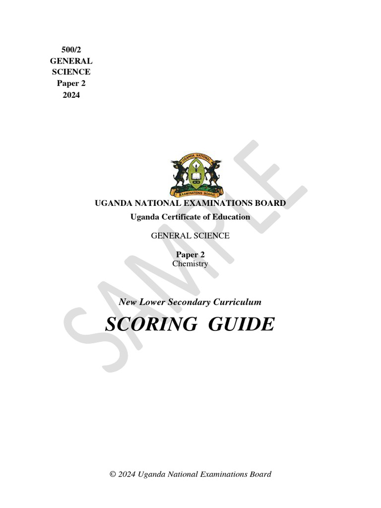 Chemistry Exam Scoring Guide | PDF | Iron | Oxide