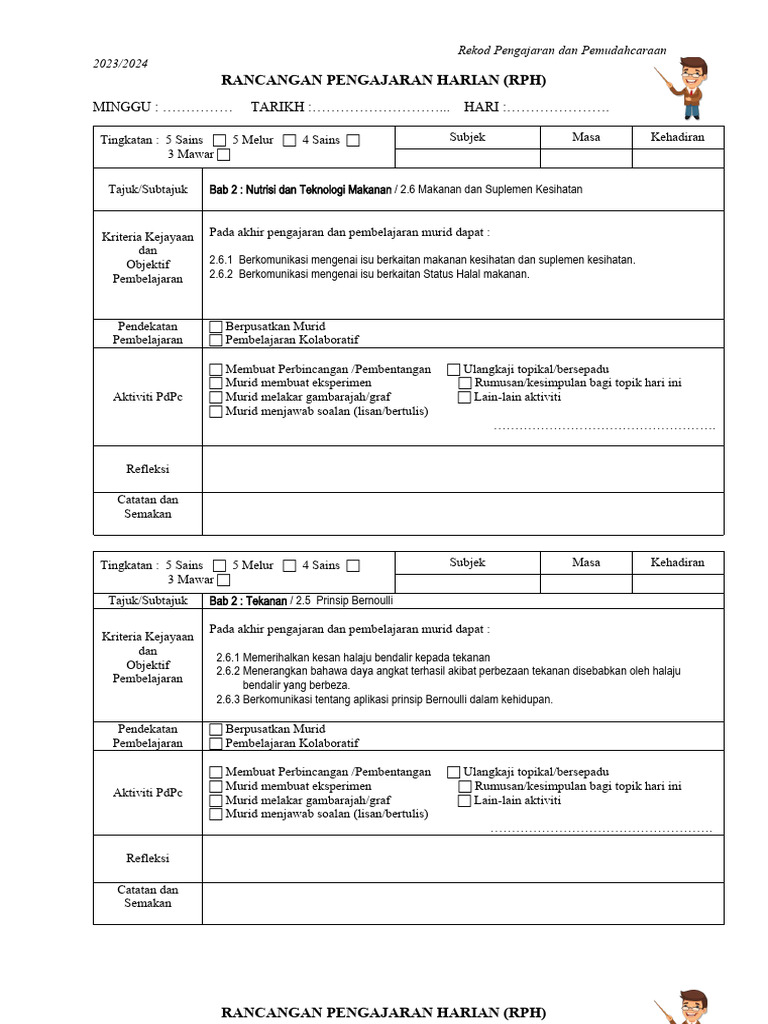 Rancangan Pengajaran Harian 2023 M16 Khamis | PDF