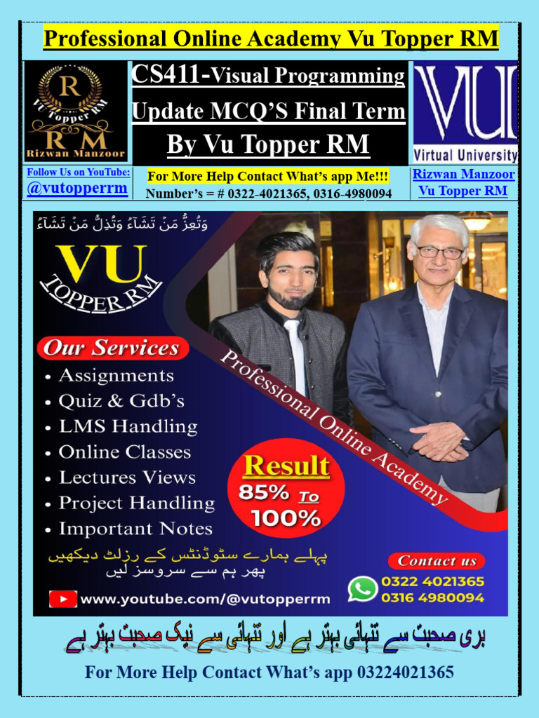 CS411 Mcqs FinalTerm by Vu Topper RM | PDF | Ajax (Programming) | J Query CS411 Mcqs FinalTerm by Vu Topper RM | PDF | Ajax (Programming) | J Query