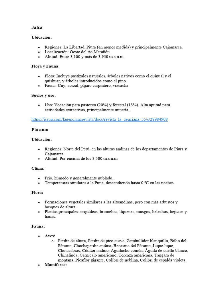 Jalca | PDF | Ciencias de la Tierra