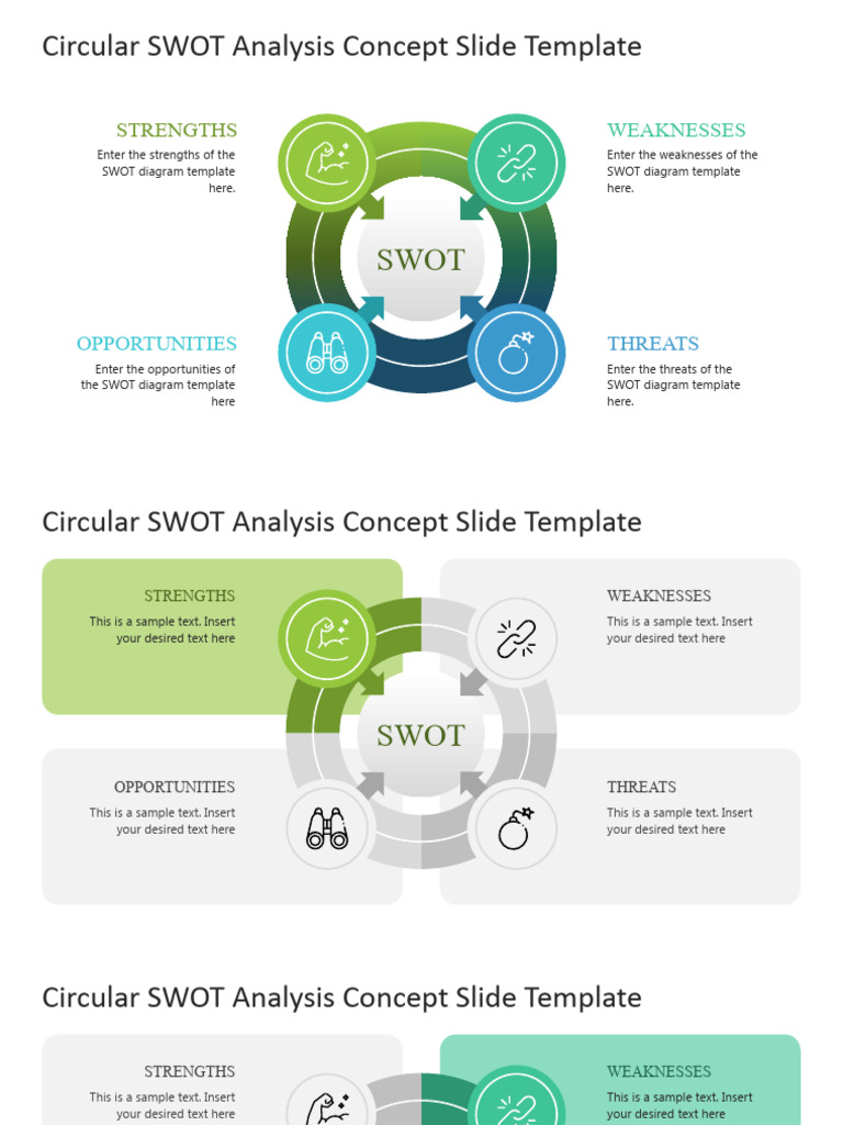 FF0505 01 Circular Swot Slide Template 16x9 1 | Download Free PDF ...