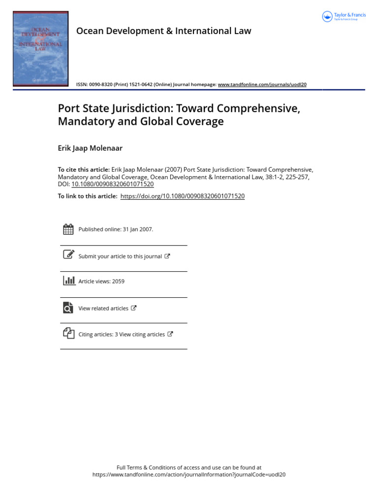Global Port State Jurisdiction Analysis | PDF | International Law ...