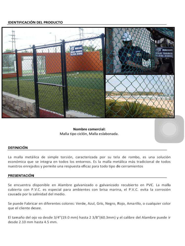 Ficha Tecnica Malla | PDF