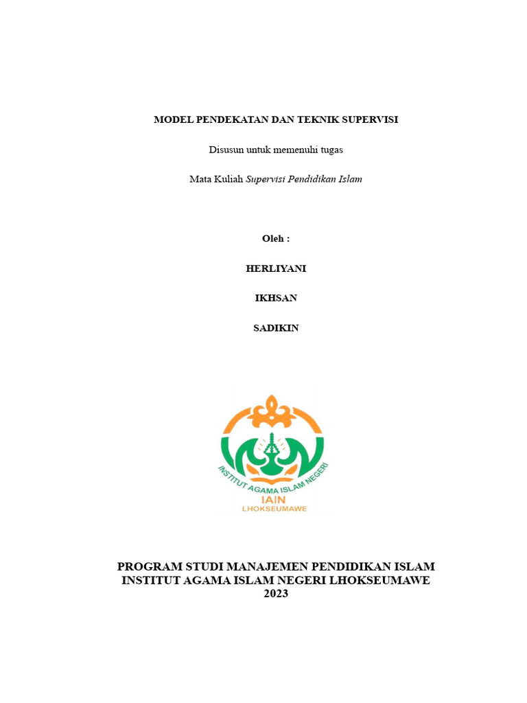 Model Pendekatan Dan Teknik Supervisi | PDF