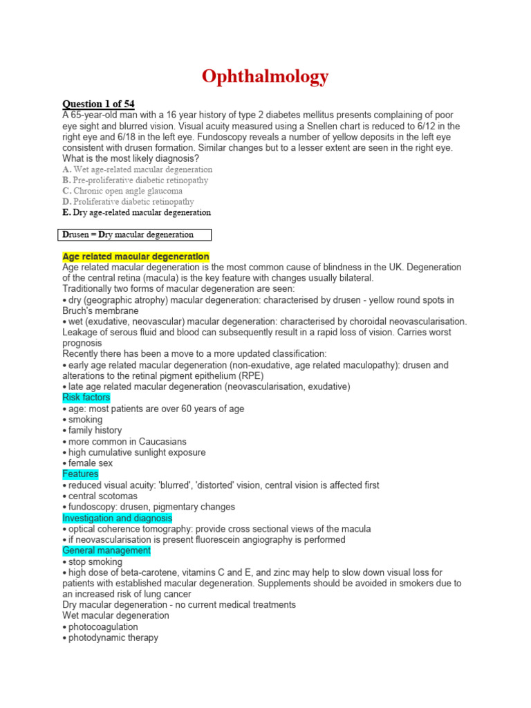 10 - Ophthalmology | PDF | Glaucoma | Human Eye