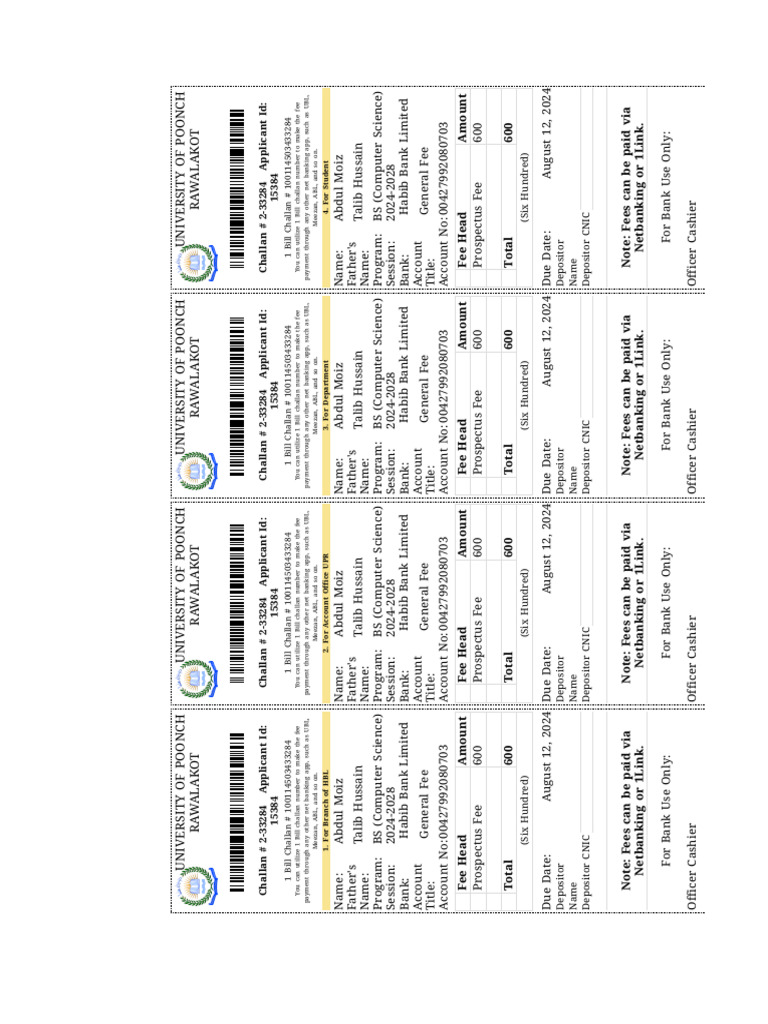 Online Admission Form | PDF