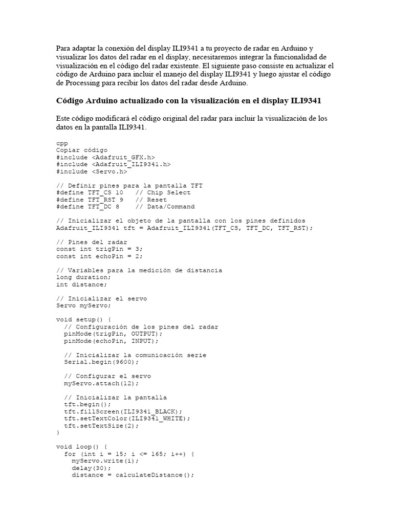 Display Connection Arduino | PDF | Objeto (informática) | Ciencias de la Computación