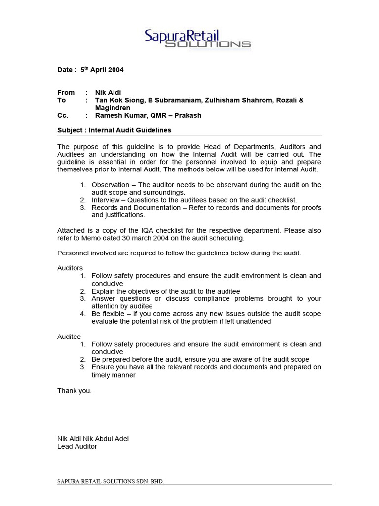 IQA Guidelines 050404 | PDF | Business