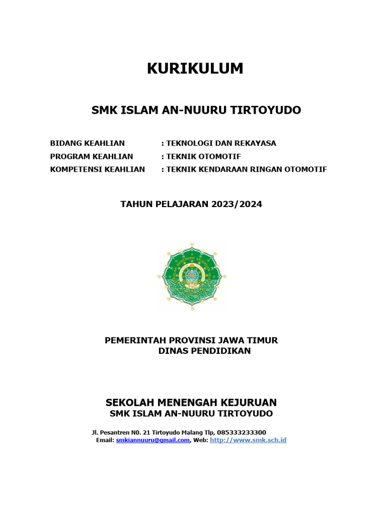 KTSP Tkro Smki An Nuuru 2023 2024 | PDF