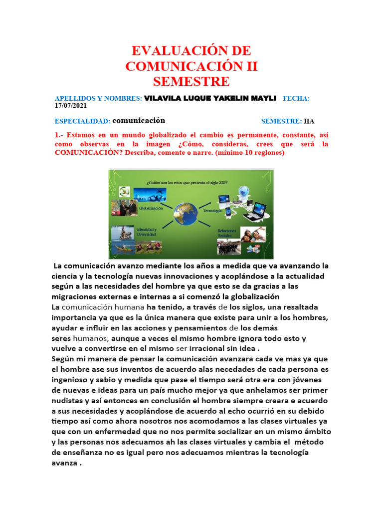 Evaluacion Comunicacion Descargar Gratis Pdf Comunicación