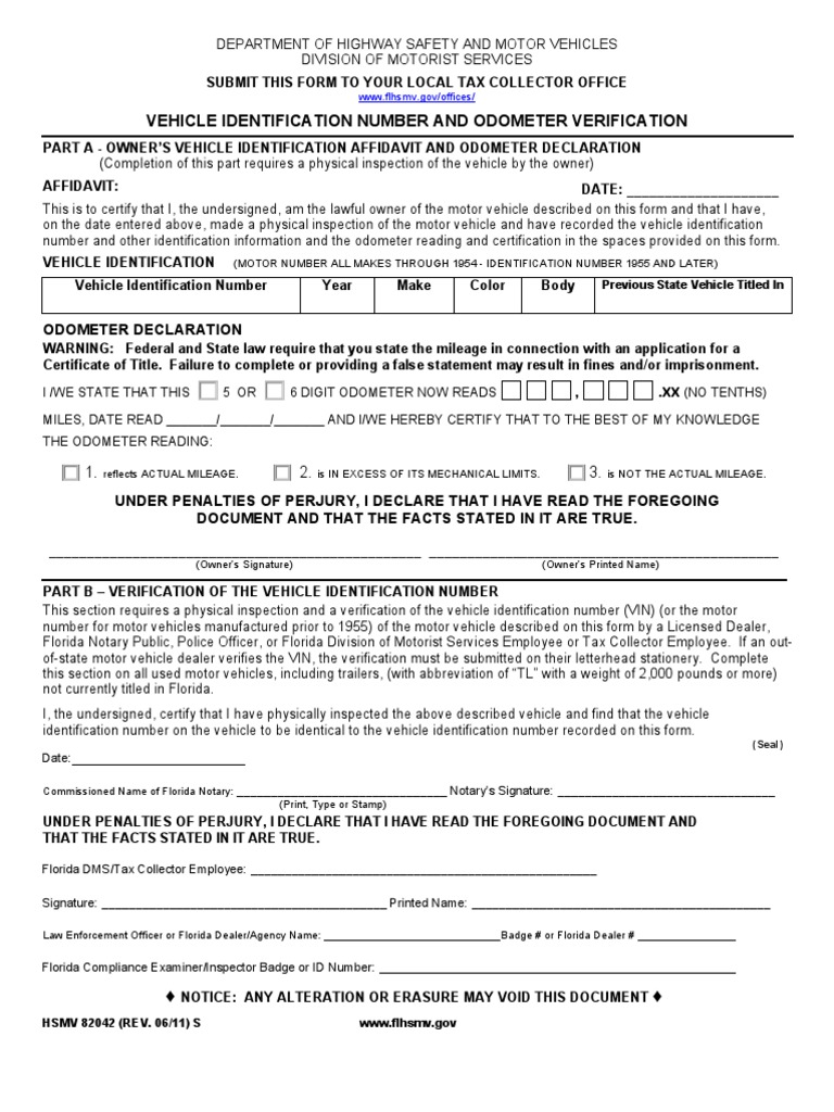 VIN Inspection | PDF | Identity Document | Notary Public