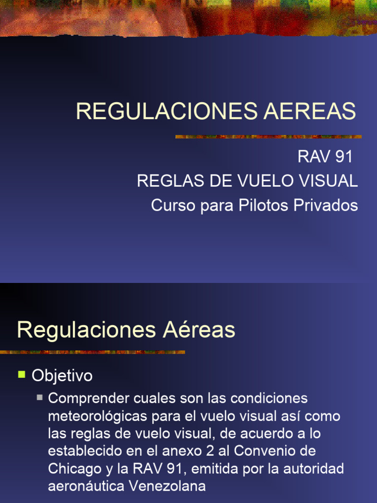 Reglas VFR y Requisitos de Vuelo | PDF | Reglas de vuelo visual ...