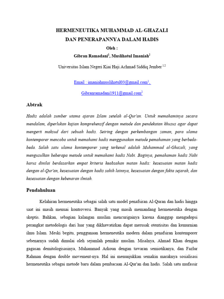 Hermeneutika Muhammad Al Gazali | PDF | Agama & Spiritualitas