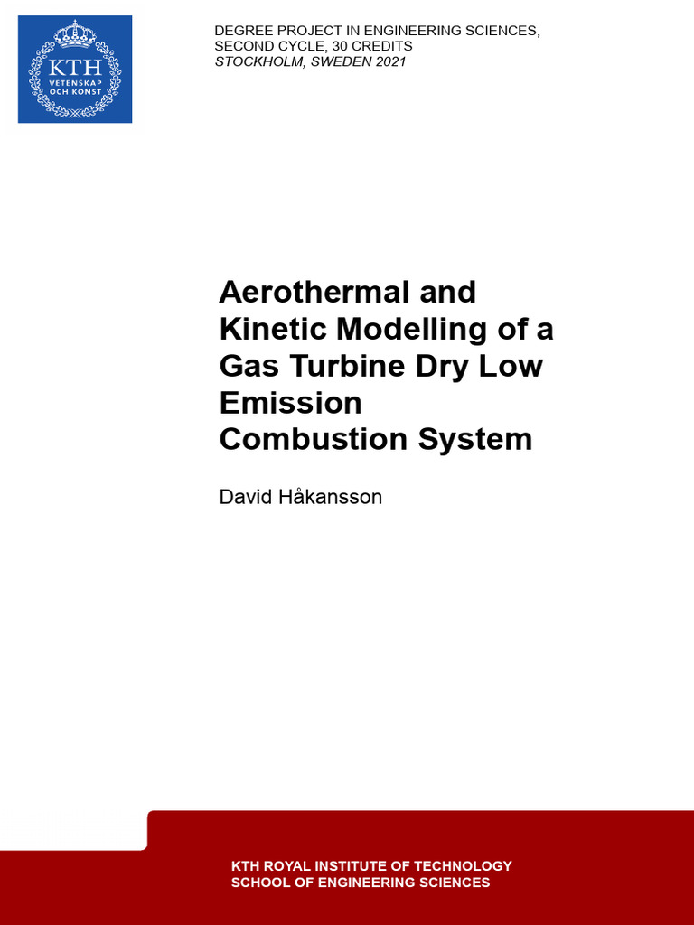 Aerothermal and Kinetic Modelling of A Gas Turbine DLE | PDF ...
