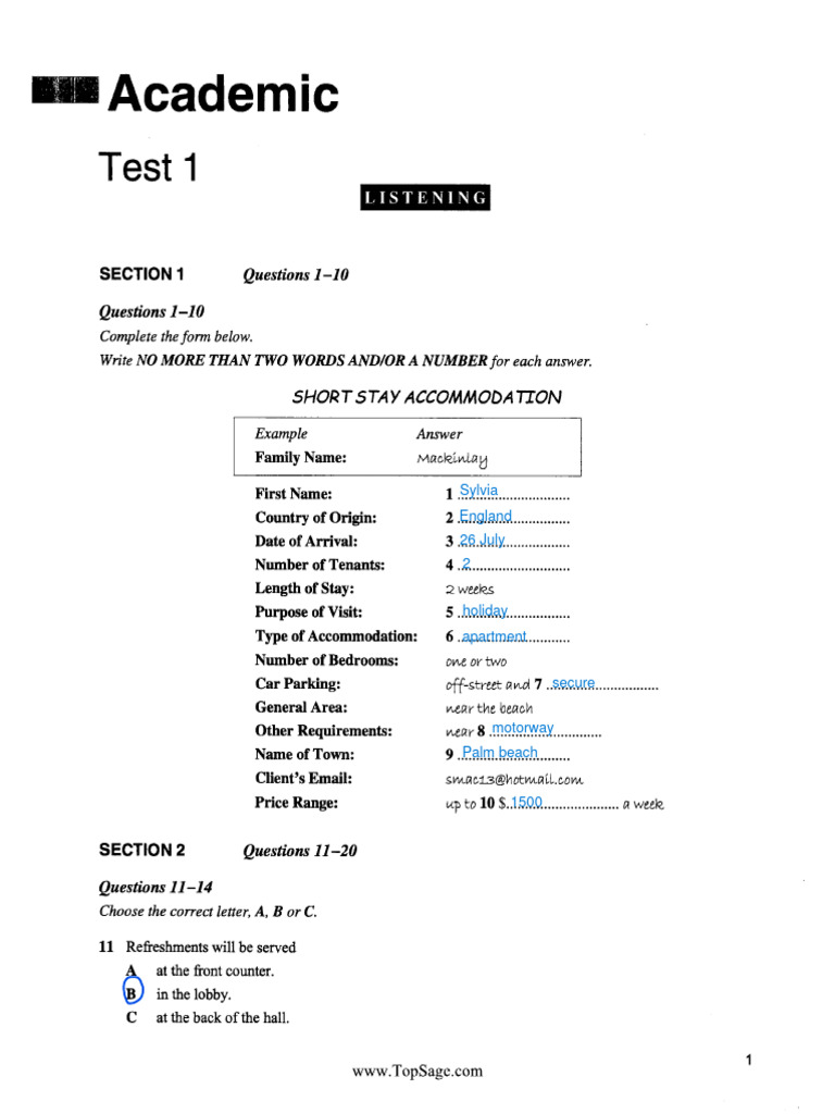 Ielts Simulation Tests Test 1 | PDF