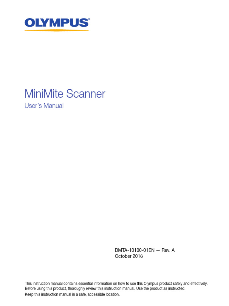 DMTA 10100 01EN - Rev - A MiniMite - Scanner User | PDF | Image Scanner